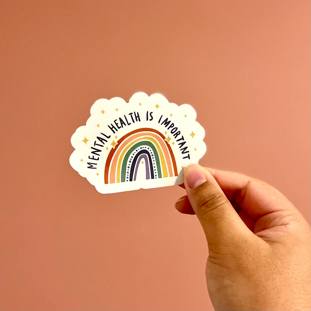 Mental Health is Important Rainbow Sticker // Mental Health Awareness ...