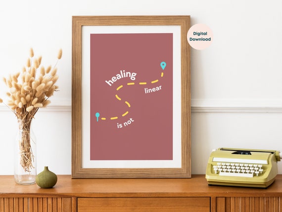 Healing is Not Linear Digital Print / Mental Health Artwork | Etsy
