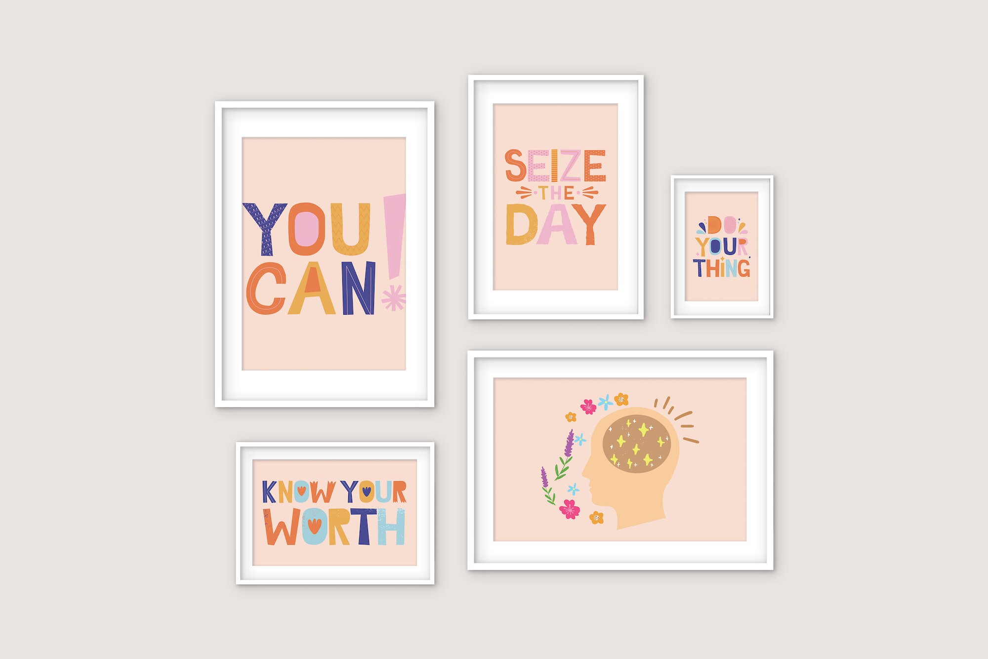 Positive Quote Poster Bundle 12 Prints // Mental Health Prints ...