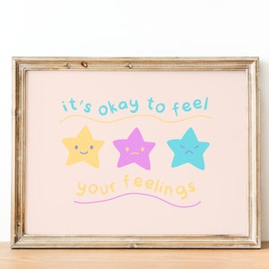 It's Okay to Feel Your Feelings Star Poster Digital Print // Child ...