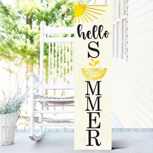 36in Hello Summer Wooden Porch Sign With Lemon Pattern - Etsy