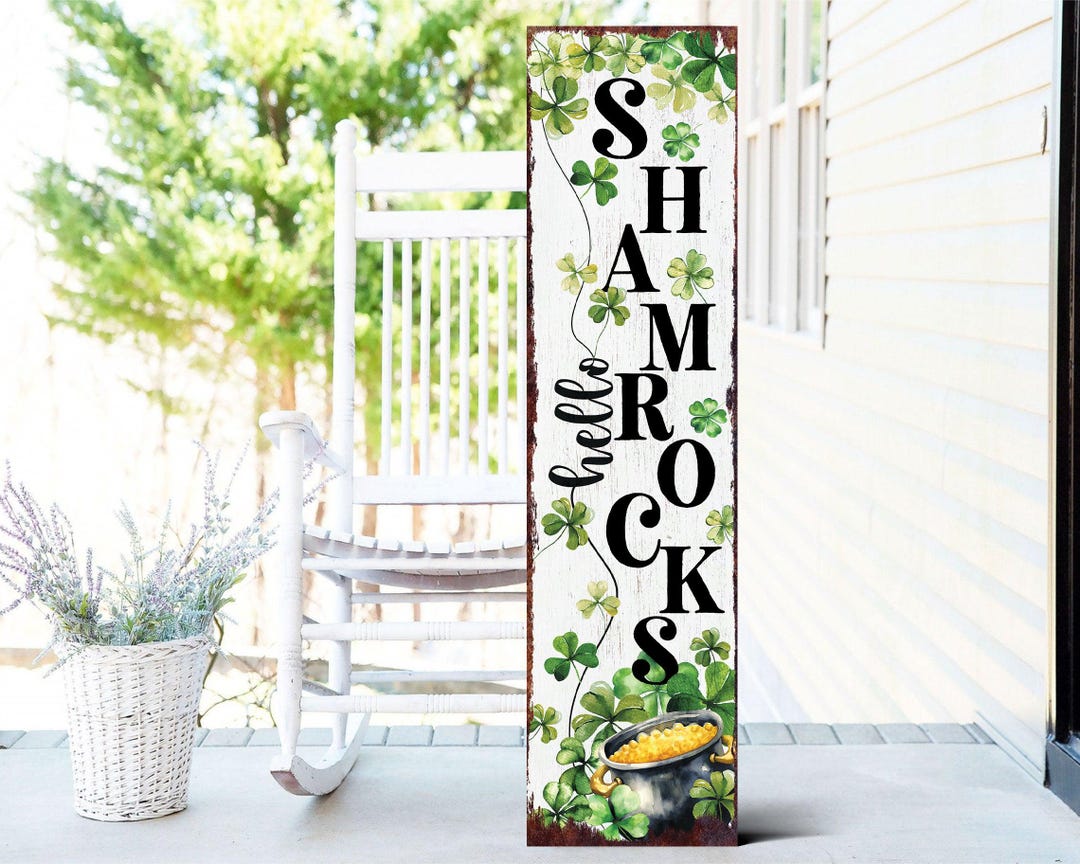 36-inch Rustic Modern Farmhouse Entryway St. Patrick's Day "hello ...