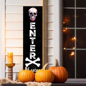36in "enter If You Dare" Wooden Porch Sign - Spooky Front Door Decor ...