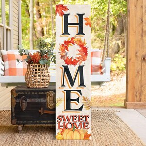 36in "home Sweet Home" Fall Porch Sign - Front Door Decor for Autumn ...