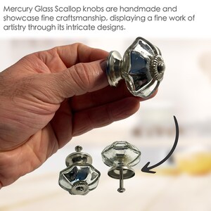 Mercury Glass Scallop Cabinet Knobs 6 Pack Knobs for Cabinets and ...