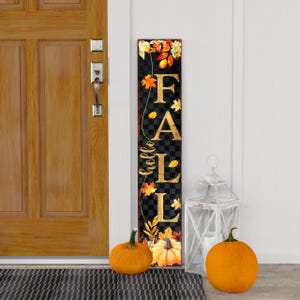 Hello Fall Porch Sign - Front Porch Fall Welcome Sign With Vintage ...
