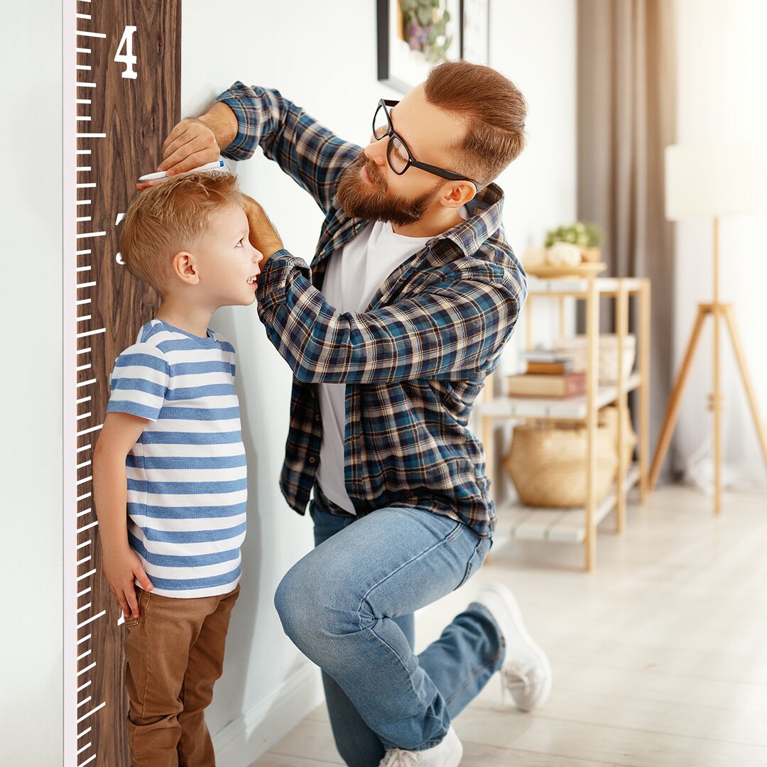 6ft Brown Growth Chart Ruler Playroom Decor, Wall Ruler, Wood Growth ...