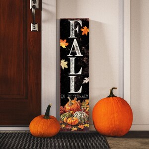 36in Fall Pumpkin Welcome Porch Sign - Front Porch Fall Decor Sign, Rustic Modern Farmhouse ...