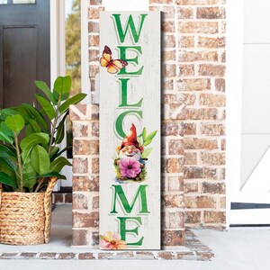 36in Spring Welcome Sign for Front Door - Wooden Porch Sign, Front ...