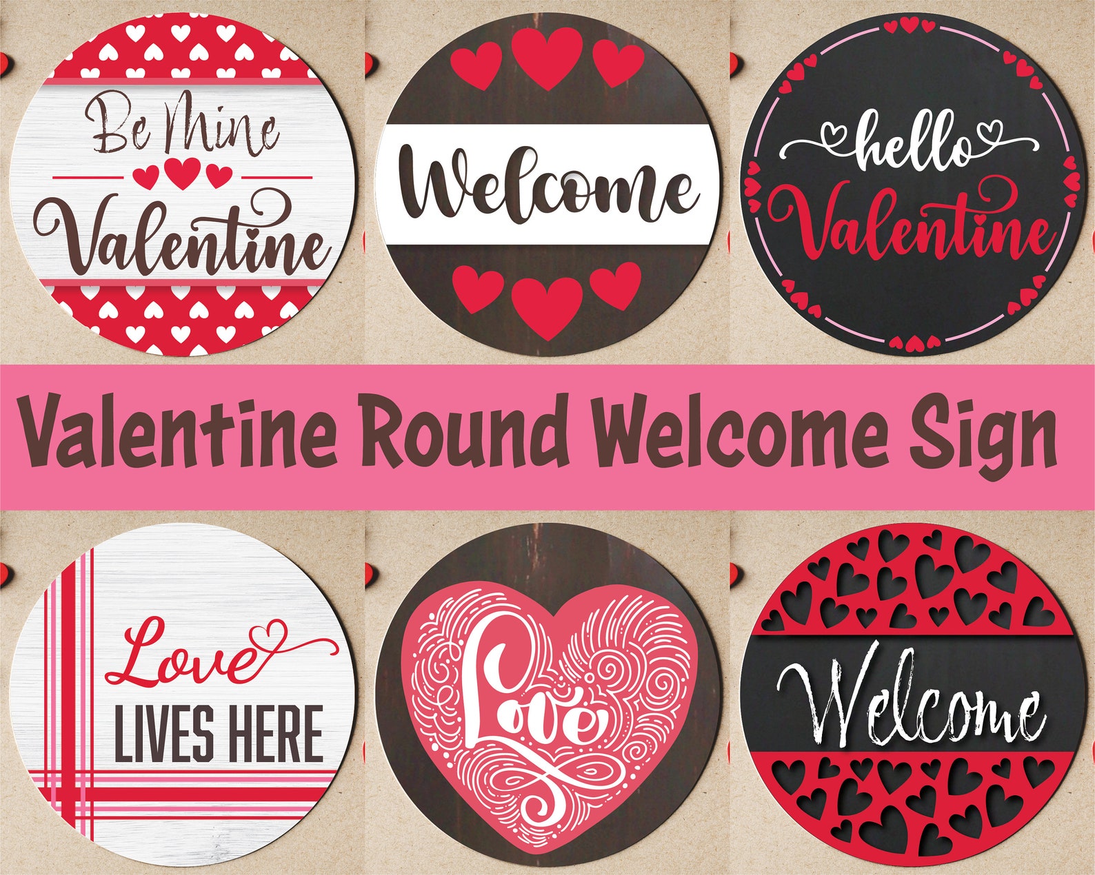 Valentine Welcome Sign Door Hanger Valentines Day Decor - Etsy