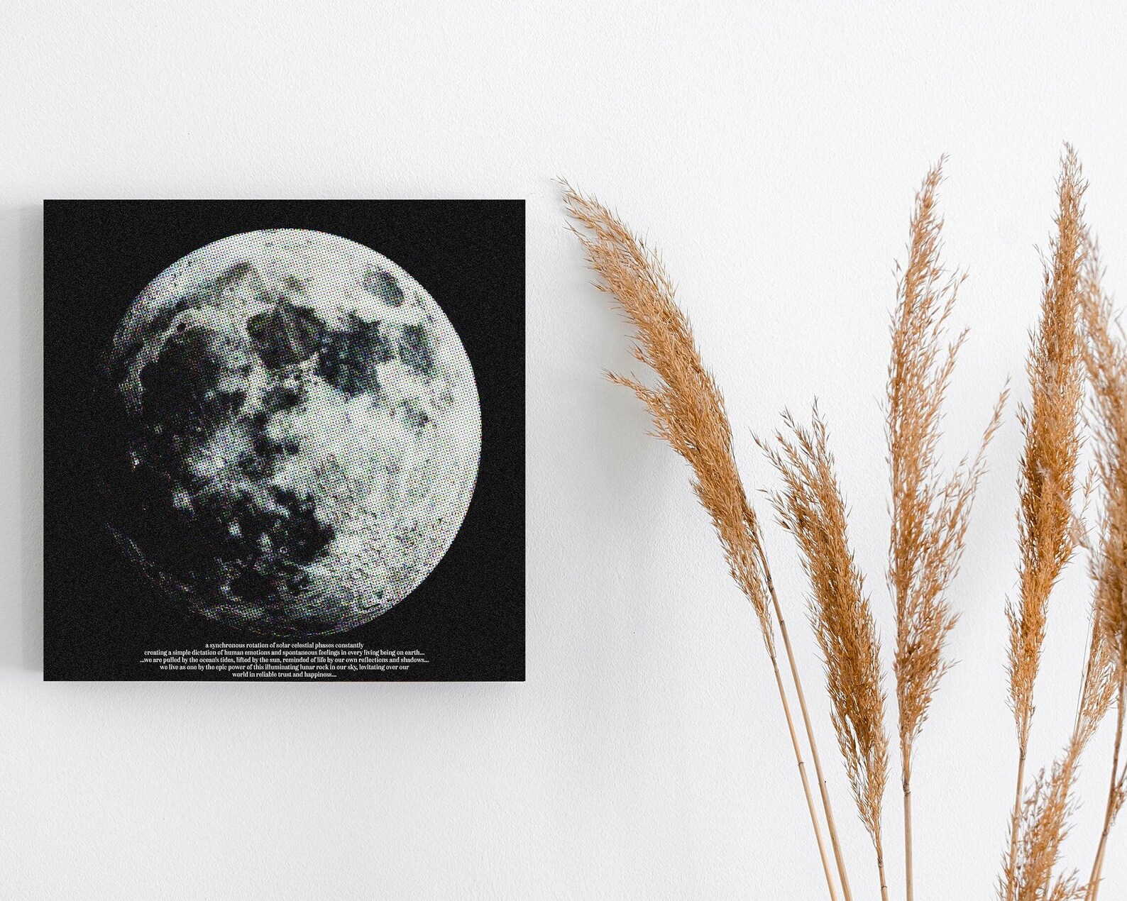 12in Full Moon Canvas Wall Art, Moon Wall Decor, Full Moon Canvas ...