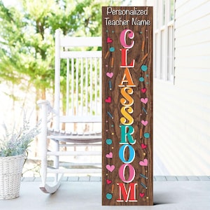 36in Personalized Teacher Name Classroom Door Sign - Teacher Gifts ...