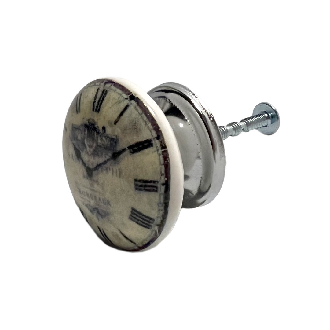 Ceramic Clock Face Cabinet Knobs 6 Pack Knobs for Cabinets and Drawers ...
