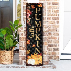 36in Hello Pumpkin Fall Sign - Vintage Autumn Decoration for Front ...