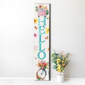 48in 'hello' Porch Sign for Spring Front Door - Ideal for Outdoor ...