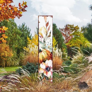 42in Fall Garden Stake | Watercolor Fall Pumpkin Decor - Ideal for ...
