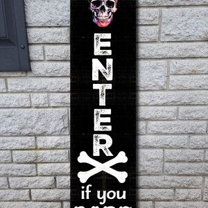 36in "enter If You Dare" Wooden Porch Sign - Spooky Front Door Decor ...