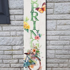 36in Spring Porch Sign for Front Door - Wooden Porch Sign, Front Porch ...