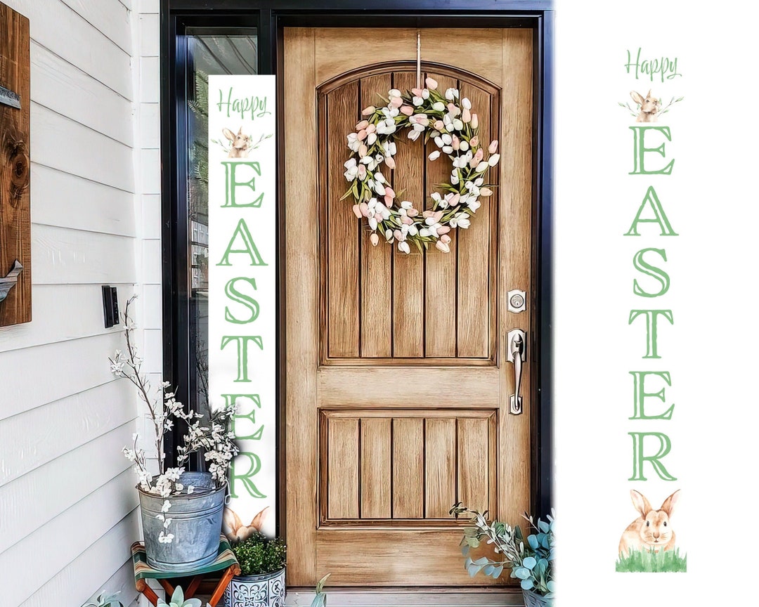 72in Happy Easter Porch Sign Easter Decor Sign, Home Front Door Yard ...