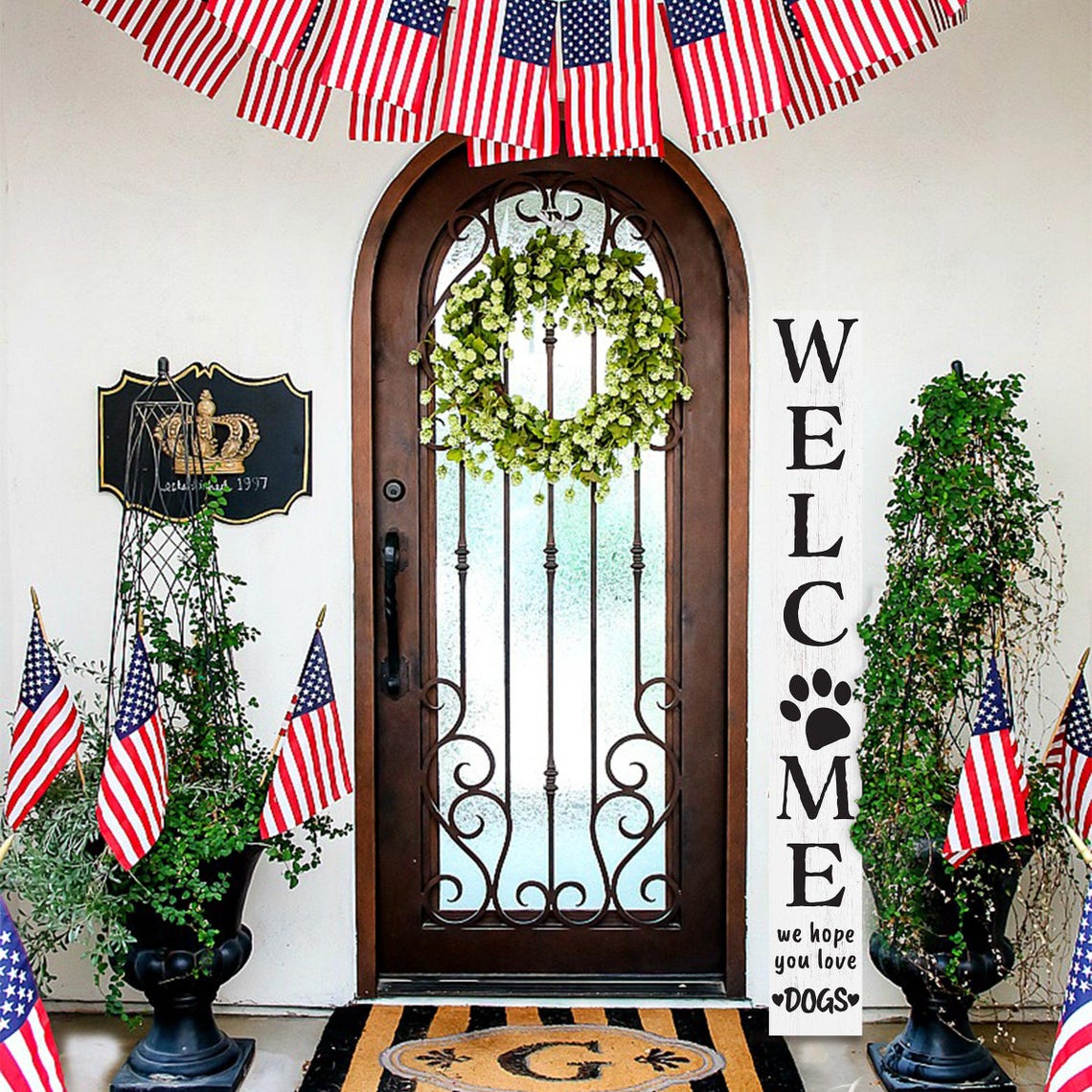 72in 'we Hope You Love Dogs' Porch Sign - Dog Lover Welcome Home Sign ...