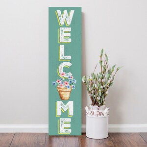 36in Spring Welcome Sign for Front Door Wooden Porch Sign, Front Porch ...