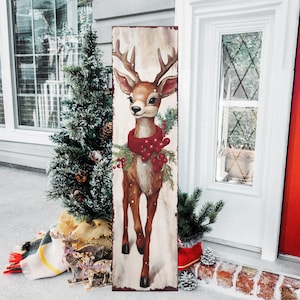 Charming Rudolph Christmas Porch Sign | Festive Outdoor Wood Decor - Etsy