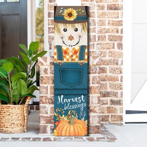 36in Harvest Blessings Scarecrow Outdoor Porch Sign Fall Porch Leaner ...