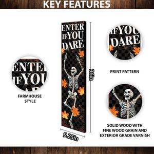 36in Dancing Skeleton Halloween Porch Sign - Front Porch Halloween ...