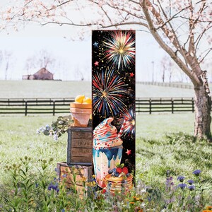 4th of July Porch Sign With Fireworks & Sweets | Patriotic Outdoor ...