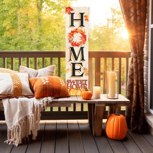 36in "home Sweet Home" Fall Porch Sign - Front Door Decor for Autumn ...