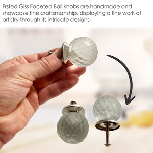 Frosted Glass Faceted Ball Cabinet Knobs 6 Pack Knobs for Cabinets and Drawers,closet Door Knobs ...