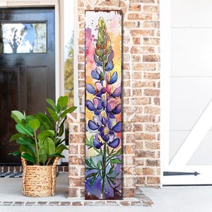 48in Spring Porch Sign | Lupine Watercolor Floral Porch Decor | Ideal ...
