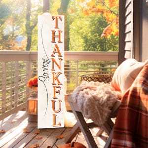 36-inch "so Very Thankful" Thanksgiving Porch Sign - Wooden Decor ...