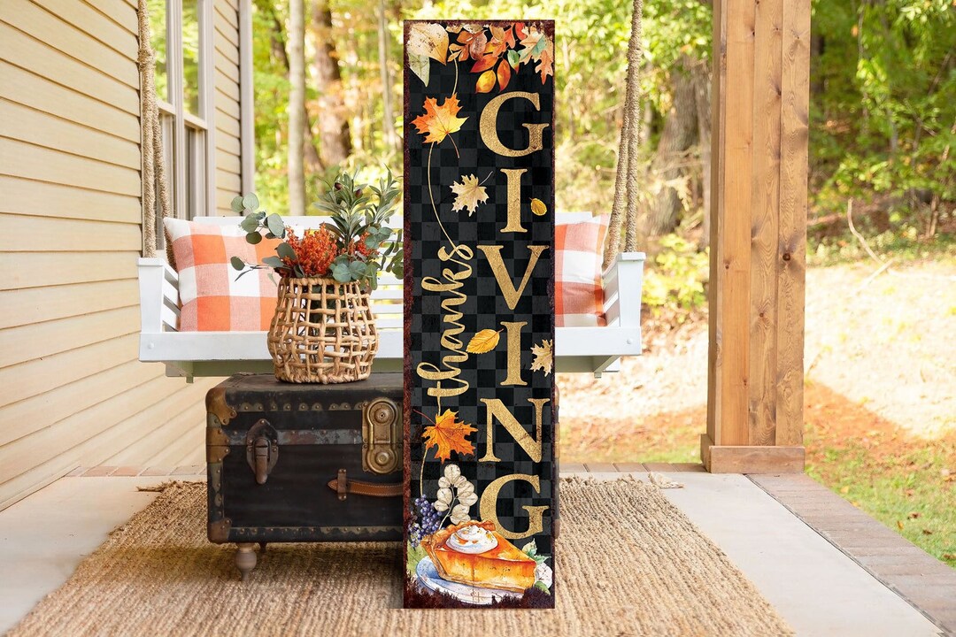 36in Thanksgiving Fall Porch Sign - Front Porch Fall Welcome Sign With ...
