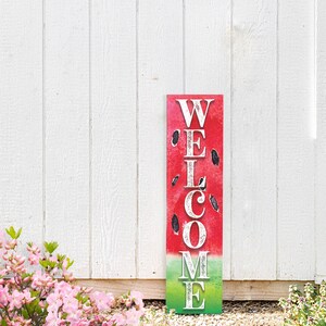 Sweet Summer Watermelon Welcome Porch Sign | Outdoor Front Door Decor ...