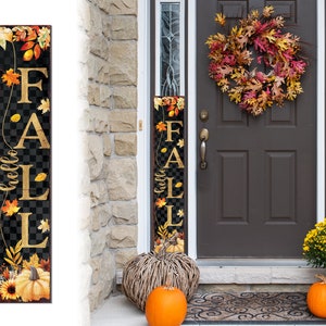 Hello Fall Porch Sign Front Porch Fall Welcome Sign With Vintage Autumn ...