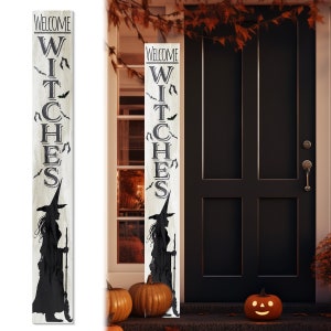 72-inch welcome Witches Wooden Halloween Sign - Etsy