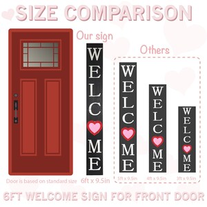 72in Outdoor Valentine's Day Welcome Sign Black Front Door Porch Decor ...