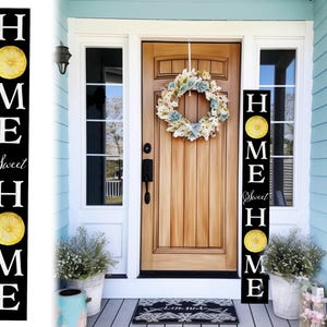 72in Lemon Home Sweet Home Sign | Rustic Wood Front Door Decor ...