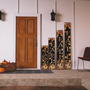 Hello Fall Porch Sign - Front Porch Fall Welcome Sign With Vintage ...