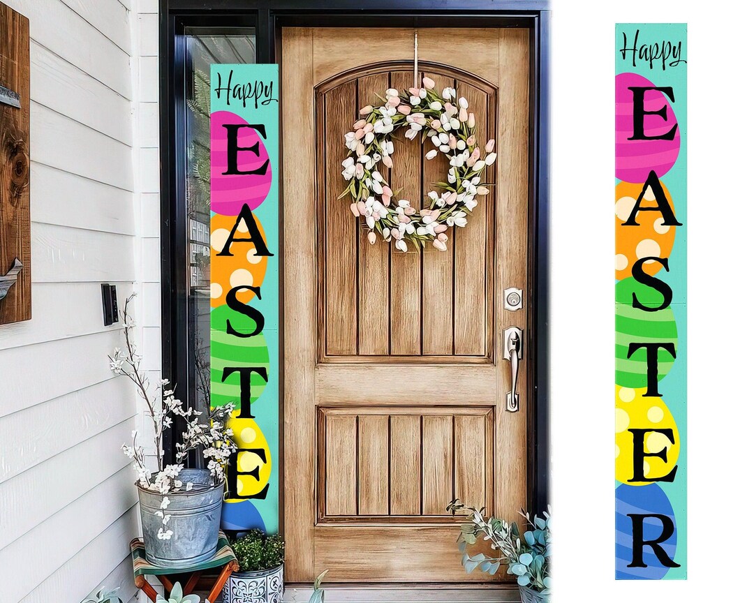 72in Happy Easter Porch Sign - Easter Decor Sign, Home Front Door Yard ...