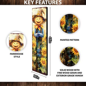 48in Fall Scarecrow Porch Sign - Front Porch Fall Plaque With Autumn ...