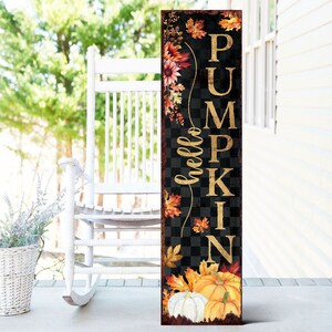 36in Hello Pumpkin Fall Sign Vintage Autumn Decoration for Front Porch ...