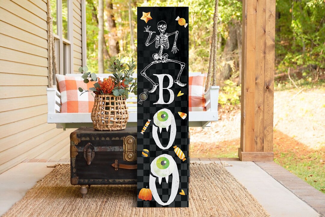 36in boo Halloween Porch Sign Front Porch - Etsy
