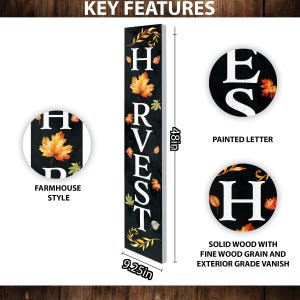 48in harvest Fall Porch Sign Front Door Decor for Autumn Celebrations ...