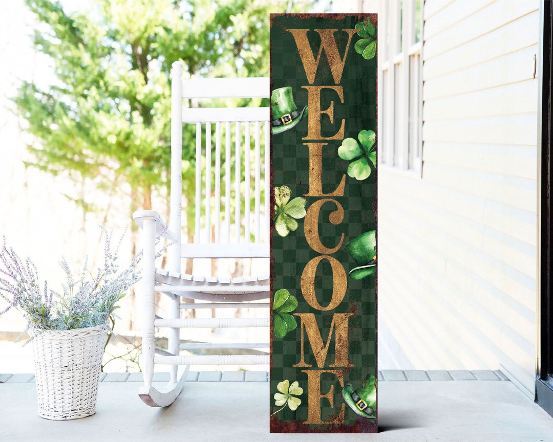 36-inch Rustic Modern Farmhouse Entryway St.patrick's Day Welcome Sign ...