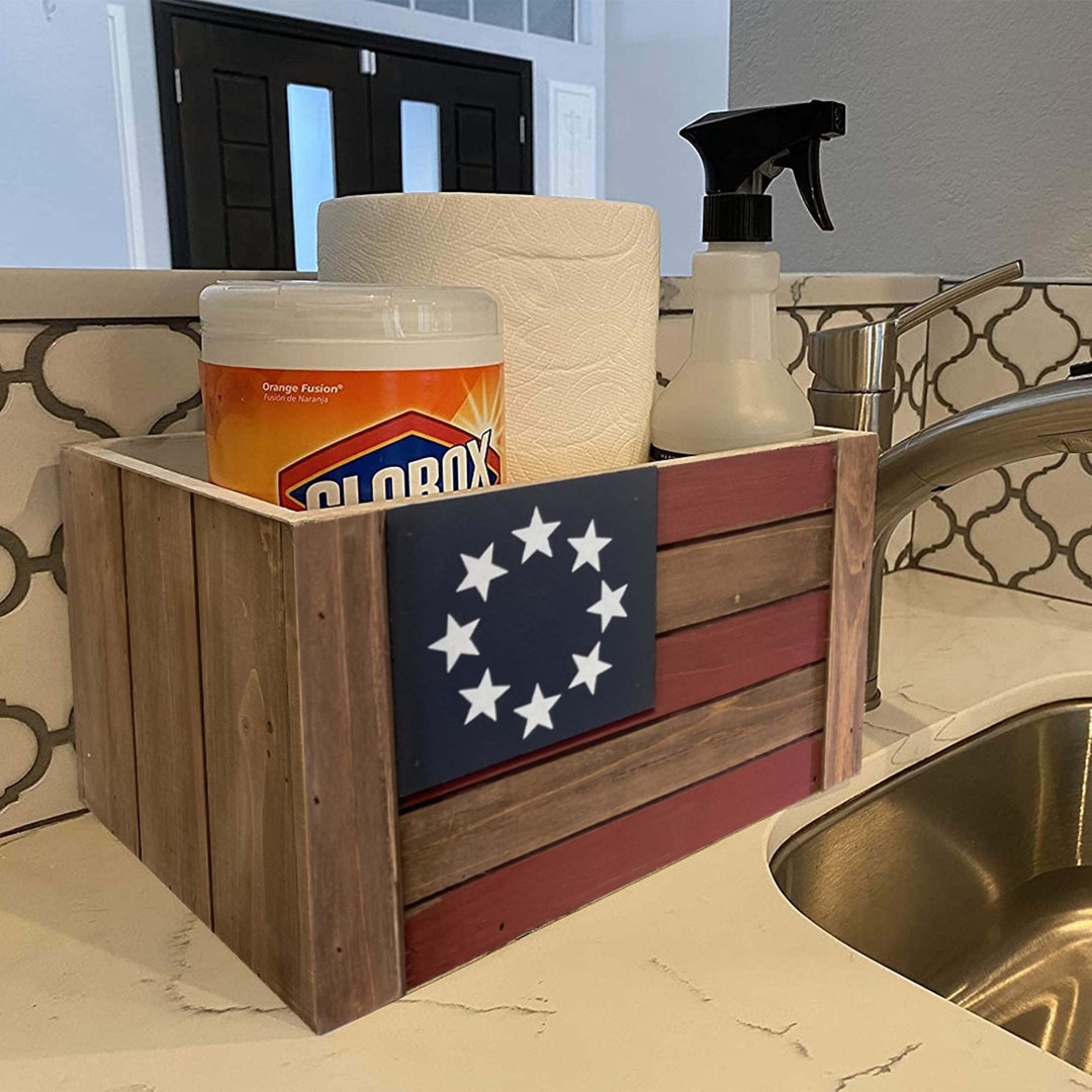 Wood American Flag Crate Set of 3 - Decorative Storage for Home ...