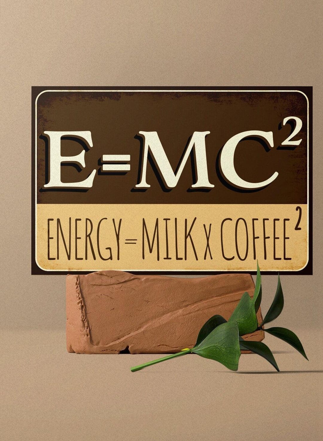Wooden "e=mc2" Decor Sign, 7.5in X 5in, Humorous Mathematical Equation ...