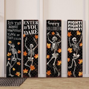 36in Dancing Skeleton Halloween Porch Sign - Front Porch Halloween ...