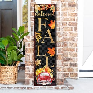 36in Welcome Fall Porch Sign - Front Porch Fall Welcome Sign With ...